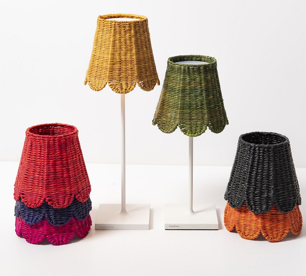 Maison Maison Portable Lamp Scalloped Seagrass Shades | Pottery Barn