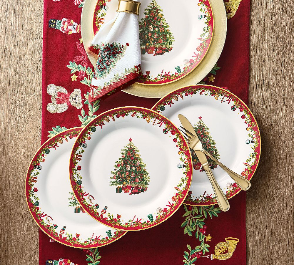 Nostalgic Christmas Stoneware Icon Dinner Plates - Set of 4 | Pottery Barn