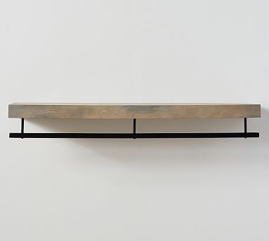 Open Box: Brighton Closet Shelf With Rail, 48" - Gray Wash/Bronze ...