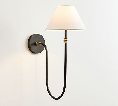 Open Box: Collins Shaded Sconce - Bronze/Vintage Brass | Pottery Barn