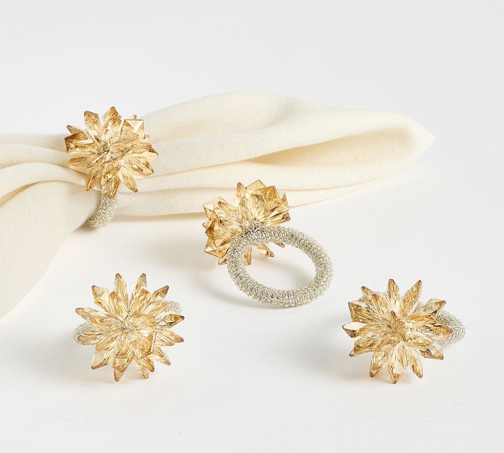 Gold Gem Acrylic Napkin Rings - Set of 4 | Pottery Barn