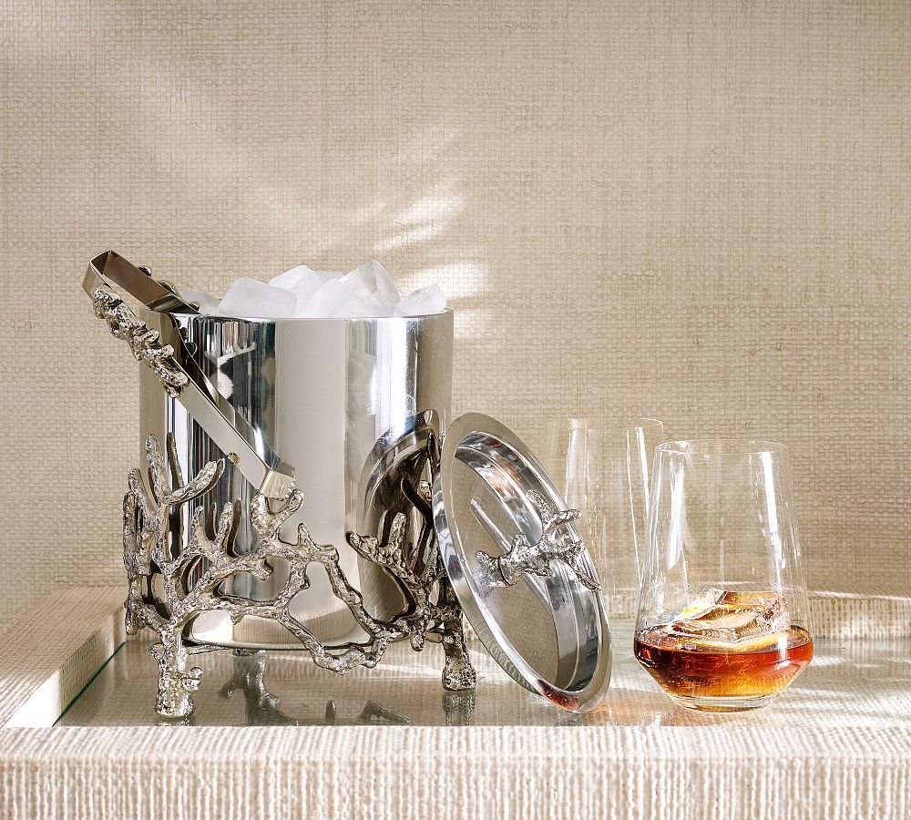 Coral Handcrafted Ice Bucket | Pottery Barn