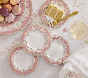 LoveShackFancy Holiday Appetizer Plates - Set of 4 | Pottery Barn