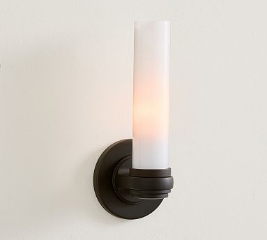 Everett Milk Glass Single Tube Sconce (11") | Pottery Barn