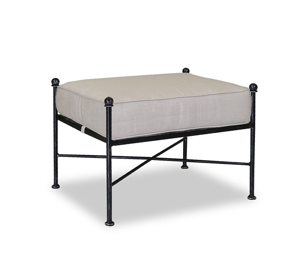 Bowie Metal Outdoor Ottoman | Pottery Barn