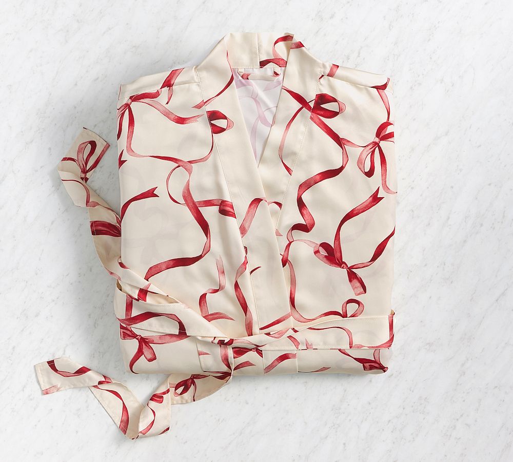 Monique Lhuillier Aubree Bow Robe | Pottery Barn