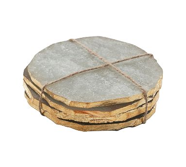 Quartz Coasters with Gold Edge | Pottery Barn