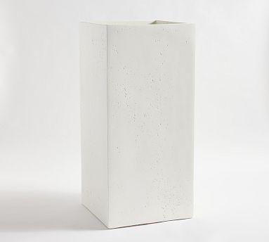 Open Box: Mission Square Planter, Tall (15"W x 32"H) - White | Pottery Barn