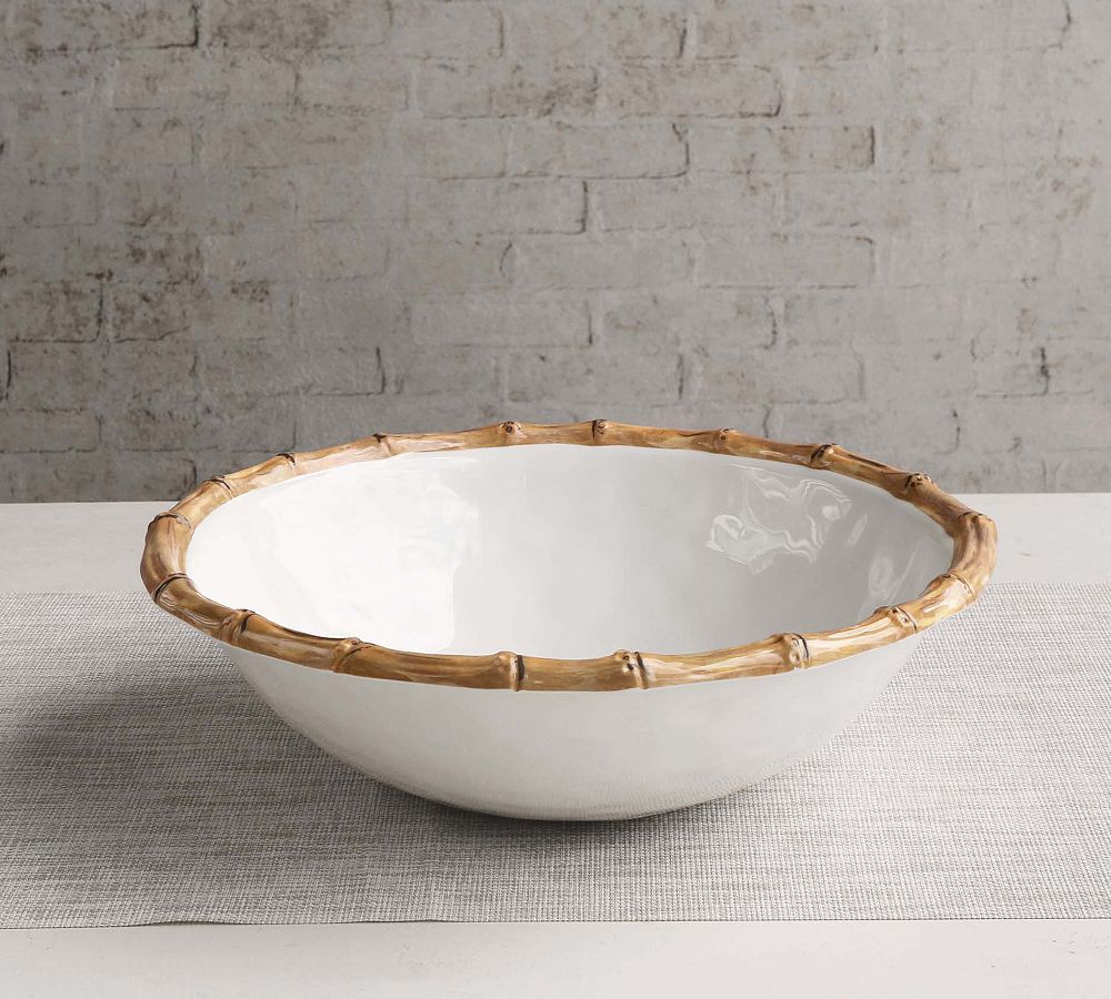Open Box: Bamboo Outdoor Melamine Salad Bowl, 14" x 4" - Natural ...