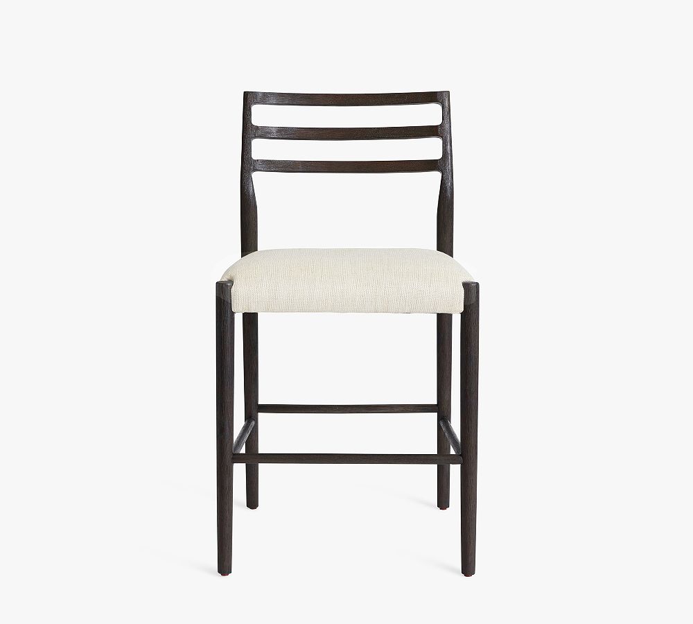 Open Box: Quincy Basketweave Counter Stool (26"), Individual - Black ...