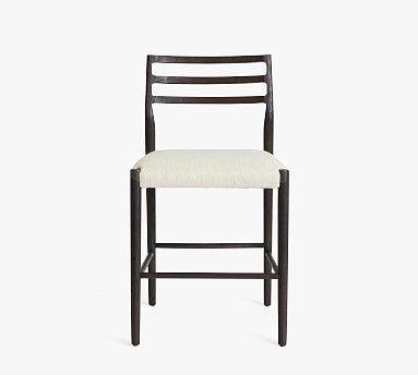 Open Box: Quincy Basketweave Counter Stool (26"), Individual - Black ...