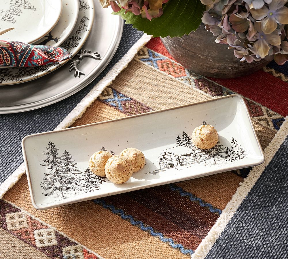 Rustic Forest Stoneware Cookie Platter | Pottery Barn