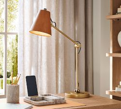 Parker Leather Task Table Lamp (22") | Pottery Barn