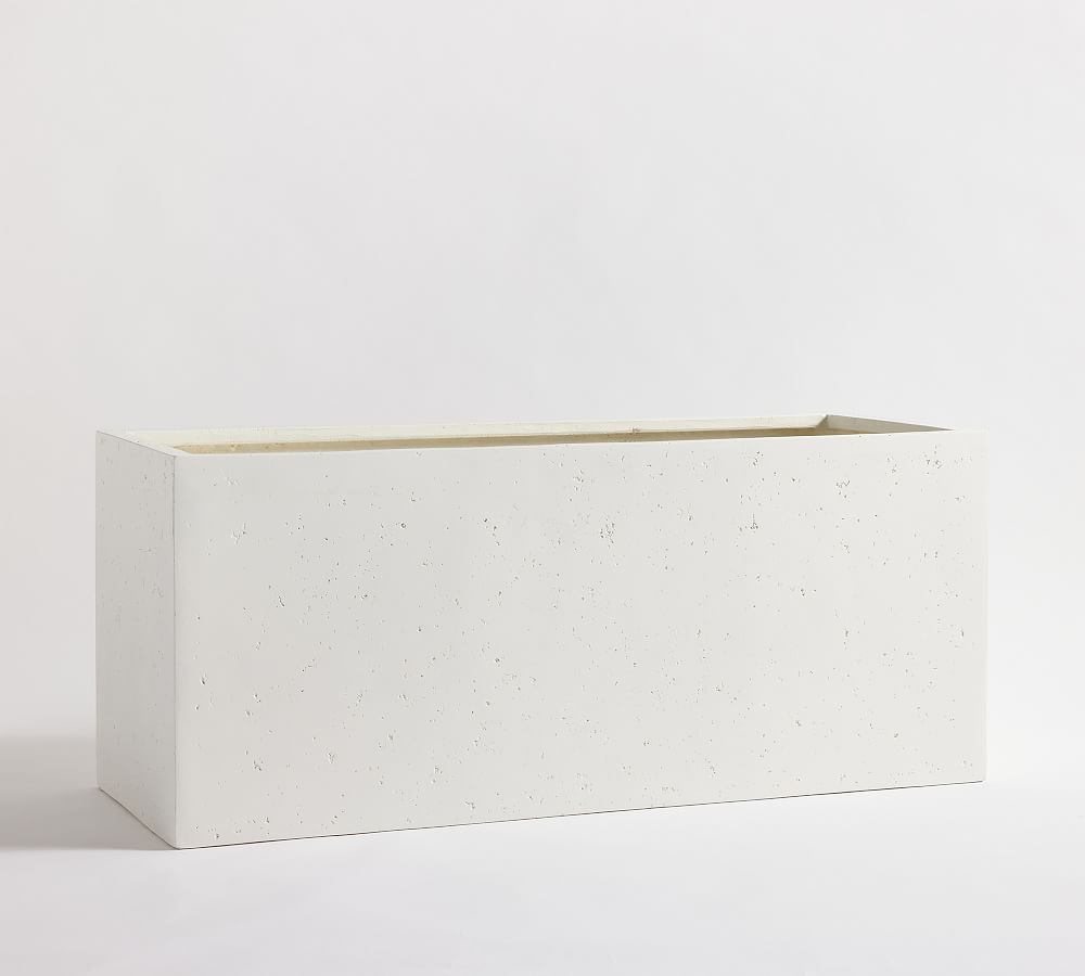 Open Box: Mission Square Planter, Long Box - White | Pottery Barn