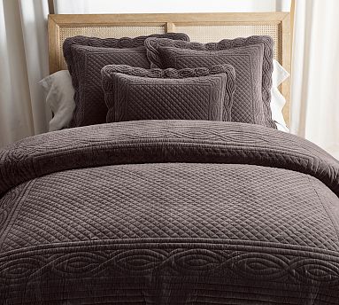 Open Box: Velvet Heirloom Quilt, King/Cal. King - Fig | Pottery Barn