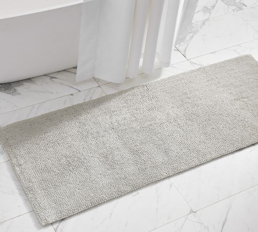 Open Box: Classic Organic Loop Bath Mat, 24" x 64" - Gray | Pottery Barn