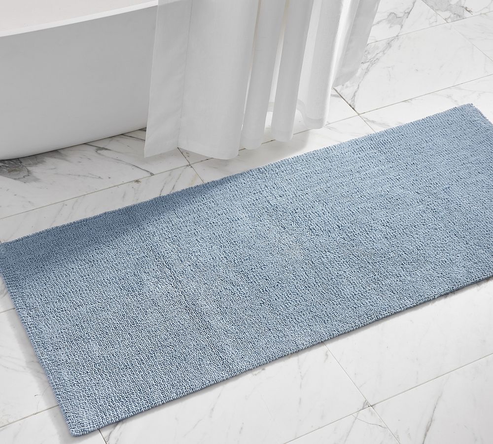 Open Box: Classic Organic Loop Bath Mat, 24" x 64" - Light Blue ...