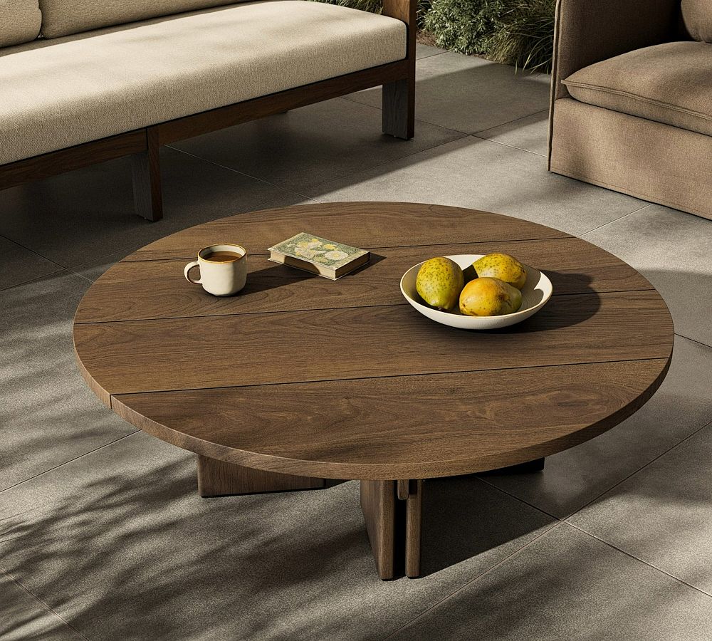 Enid Teak Round Outdoor Coffee Table (48") | Pottery Barn