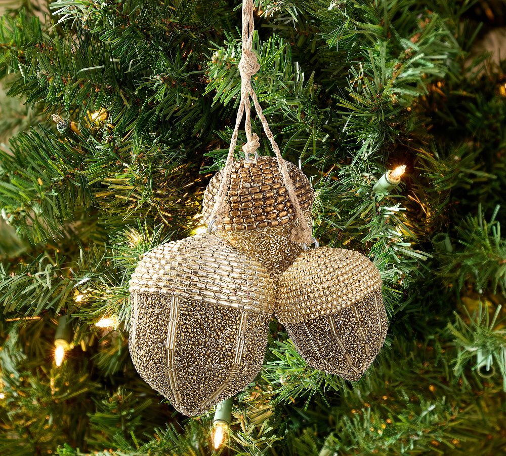 Glass Beaded Acorn Ornament | Pottery Barn