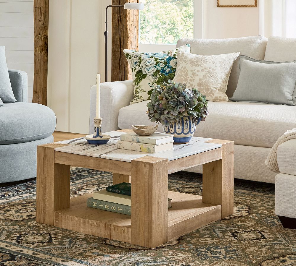 Rockport Square Marble Coffee Table (30") | Pottery Barn
