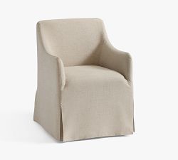 Maxine Slope Slipcovered Dining Armchair | Pottery Barn