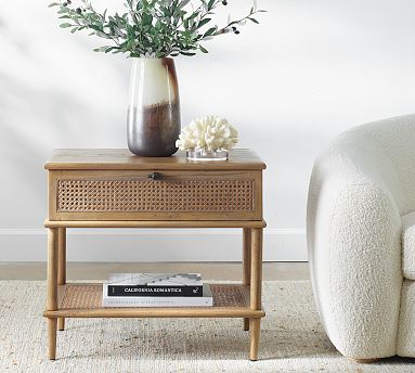 Francis Rectangular Cane Side Table (26") | Pottery Barn