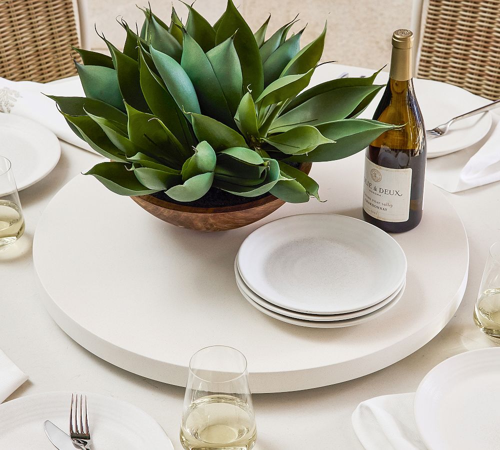 Pomona Concrete Outdoor Lazy Susan | Pottery Barn