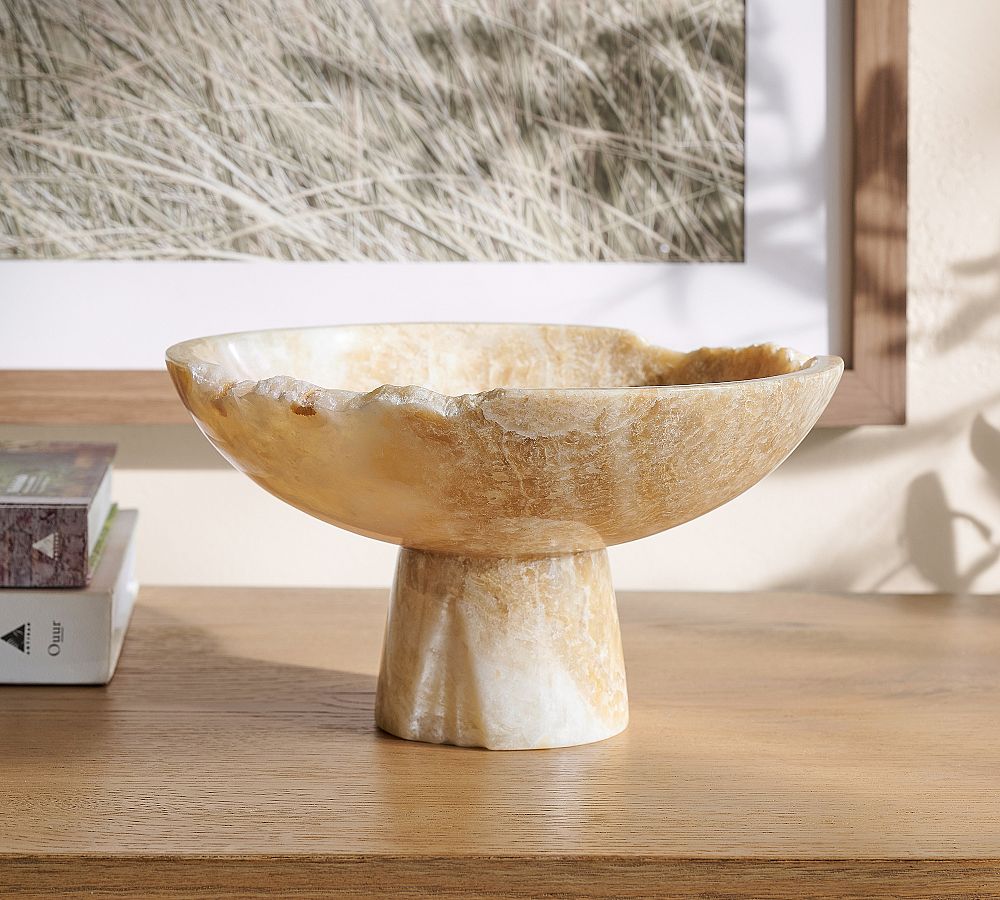 Onyx Stone Decorative Pedestal Bowl | Pottery Barn