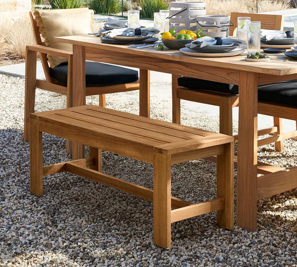 Malibu Teak Outdoor Dining Bench (48") | Pottery Barn