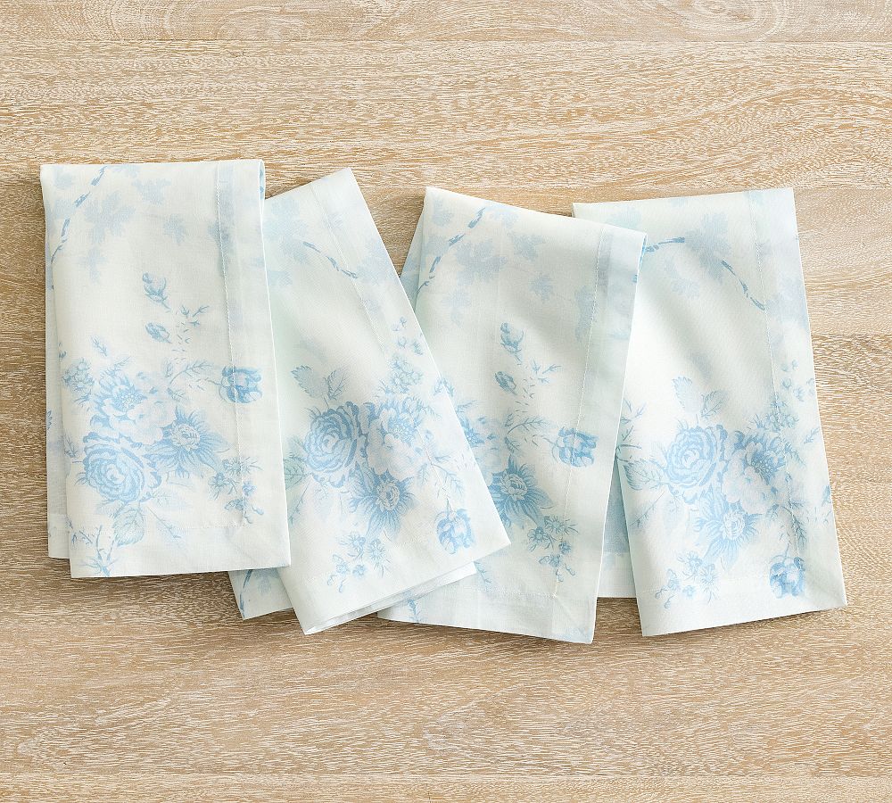 LoveShackFancy Cotton Rose Napkins - Set of 4 | Pottery Barn
