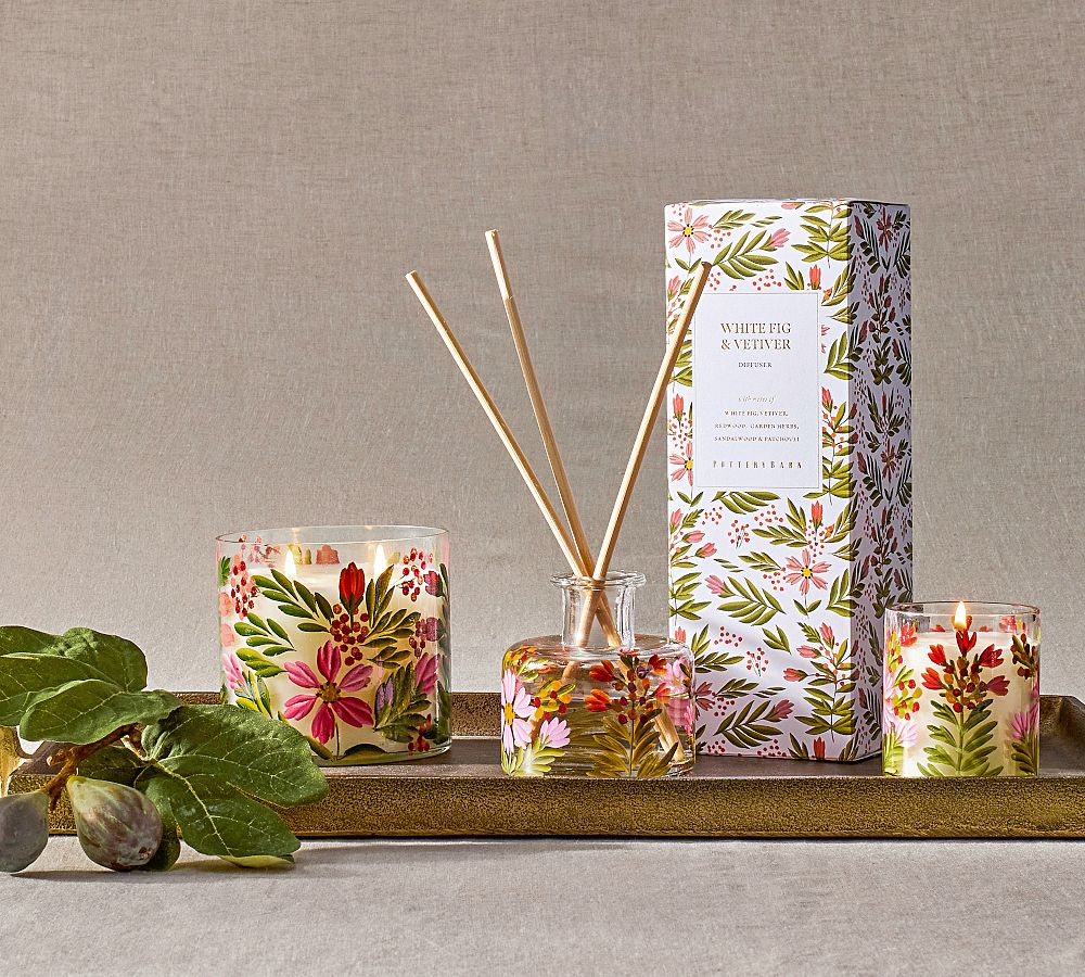 Hand Painted Flower Scent Collection - White Fig & Vetiver | Pottery Barn