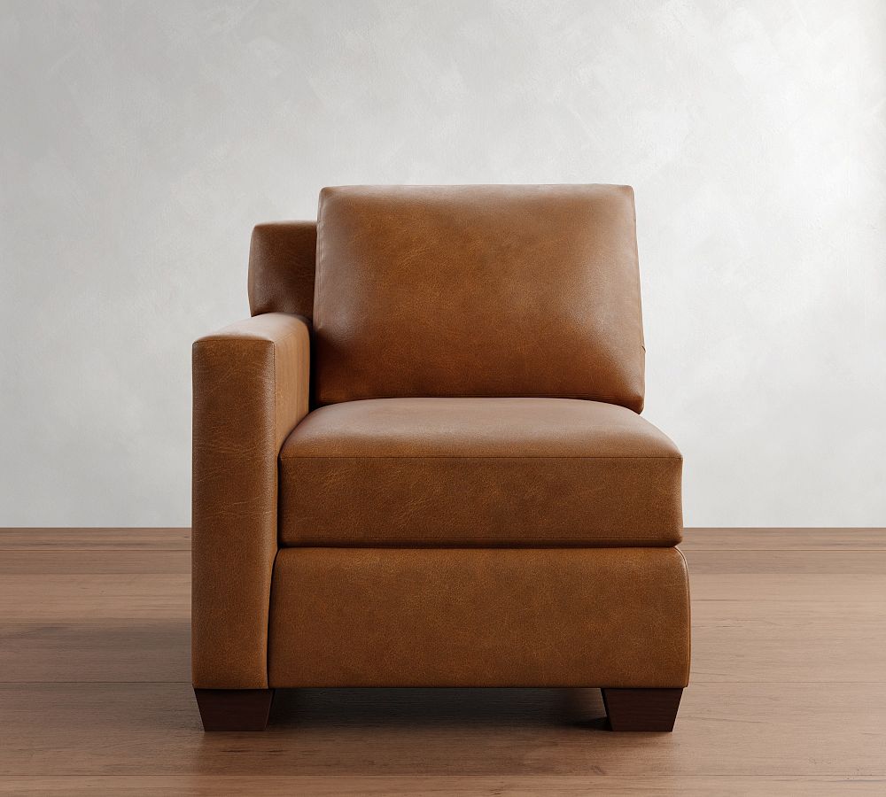 Custom York Square Arm Leather Sectional | Pottery Barn