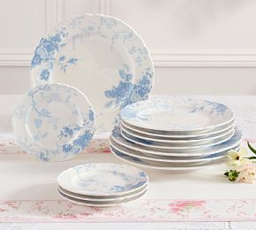 Love Shack Fancy Rose 12-Piece Dinnerware Set | Pottery Barn