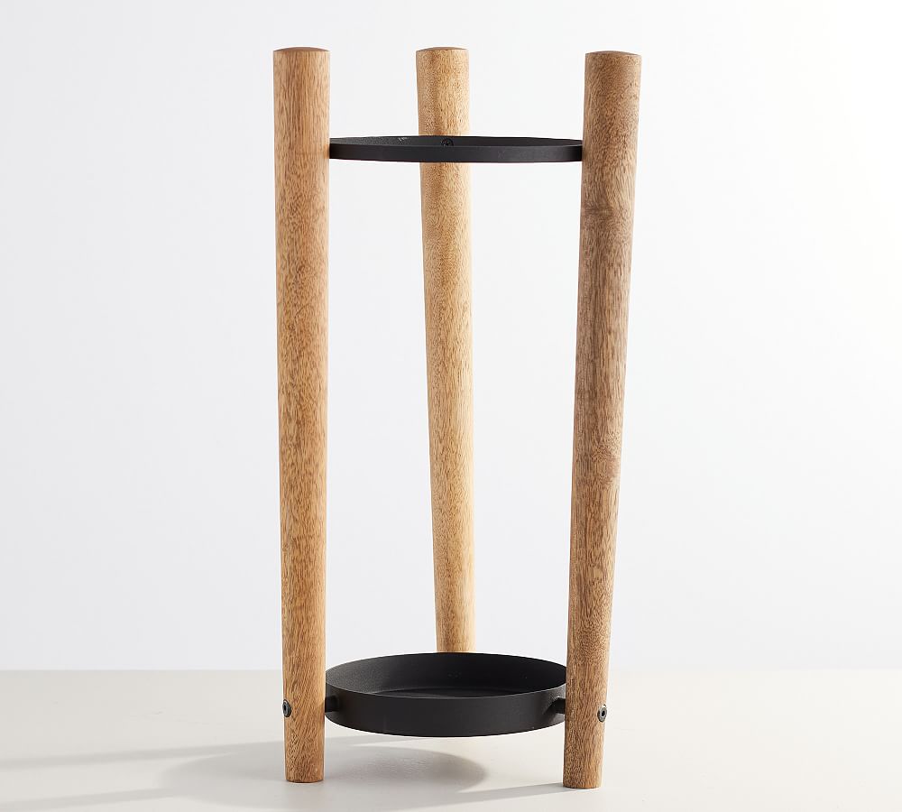 Lucy Mango Wood Umbrella Stand - Stylish Storage | Pottery Barn