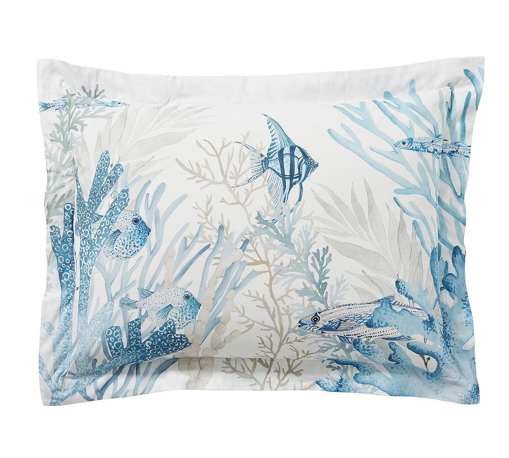 Open Box: Under The Sea Percale Sham, Standard, Set of 2 - Blue ...