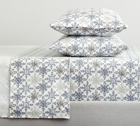 Frosty Snowflake Flannel Sheet Set - Cozy Comfort | Pottery Barn