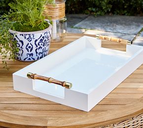Pallas Lacquered Tray - Elegant Serving Solution | Pottery Barn