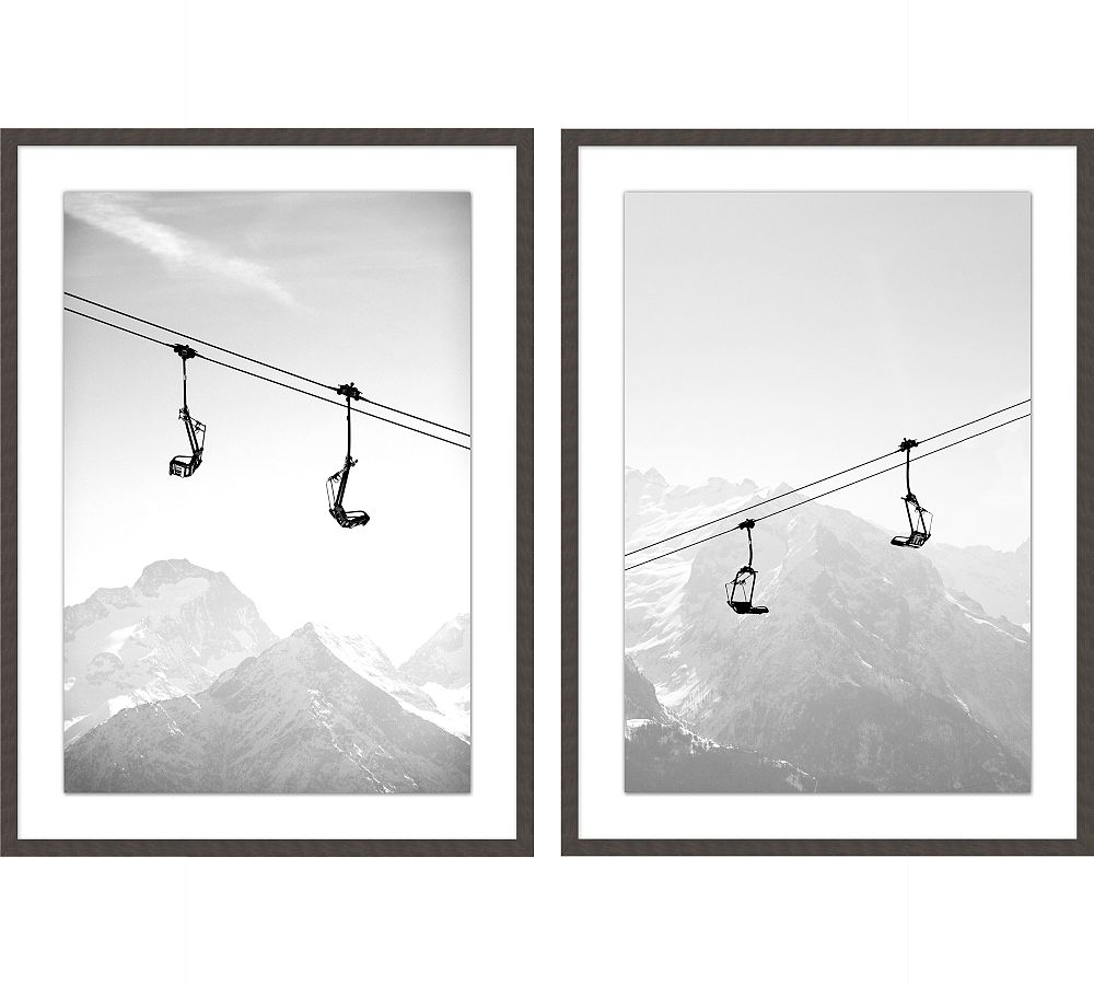 Ski Lift Diagonal Framed Print | Pottery Barn