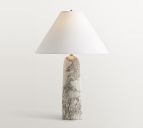 Marlo Stone Ribbed Table Lamp (26") | Pottery Barn