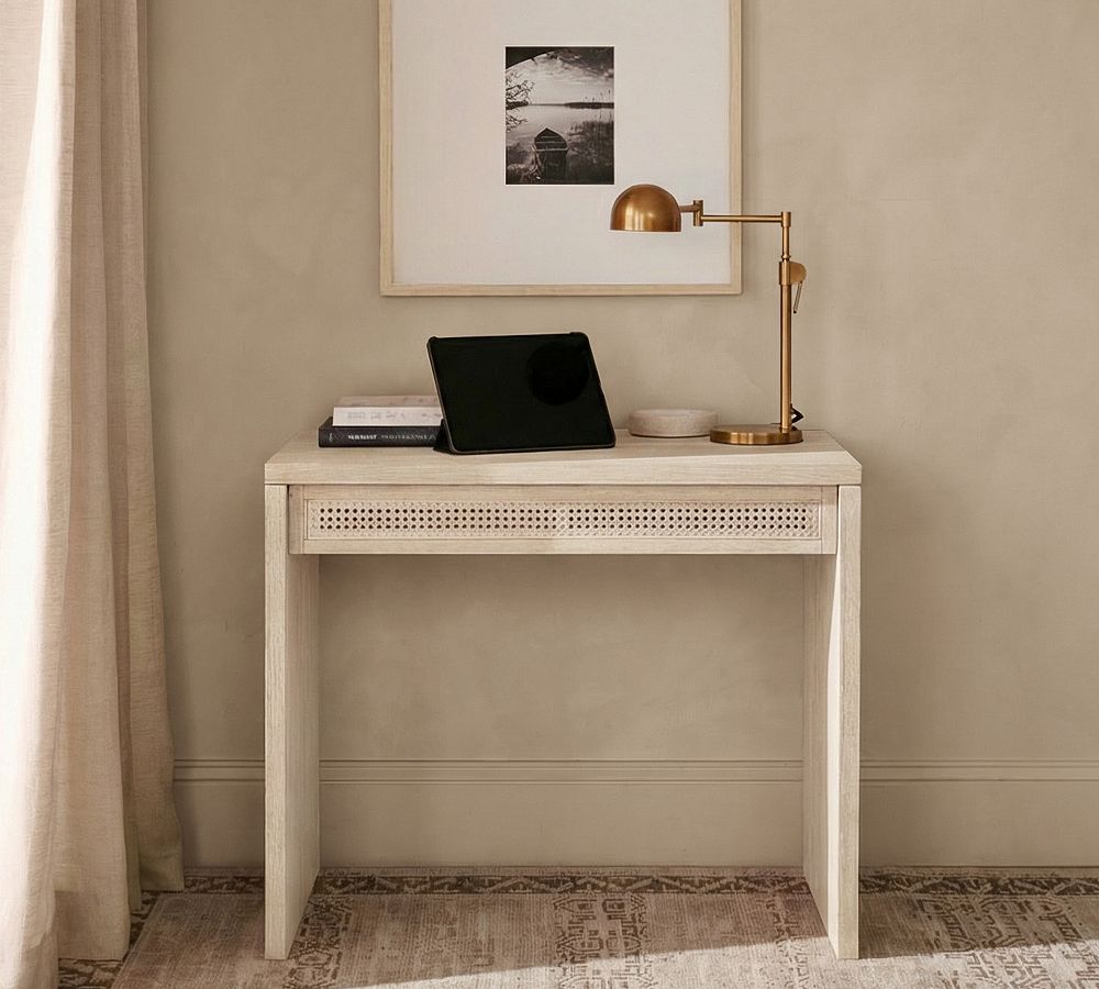 Marina Cane Mini Writing Desk (36") | Pottery Barn