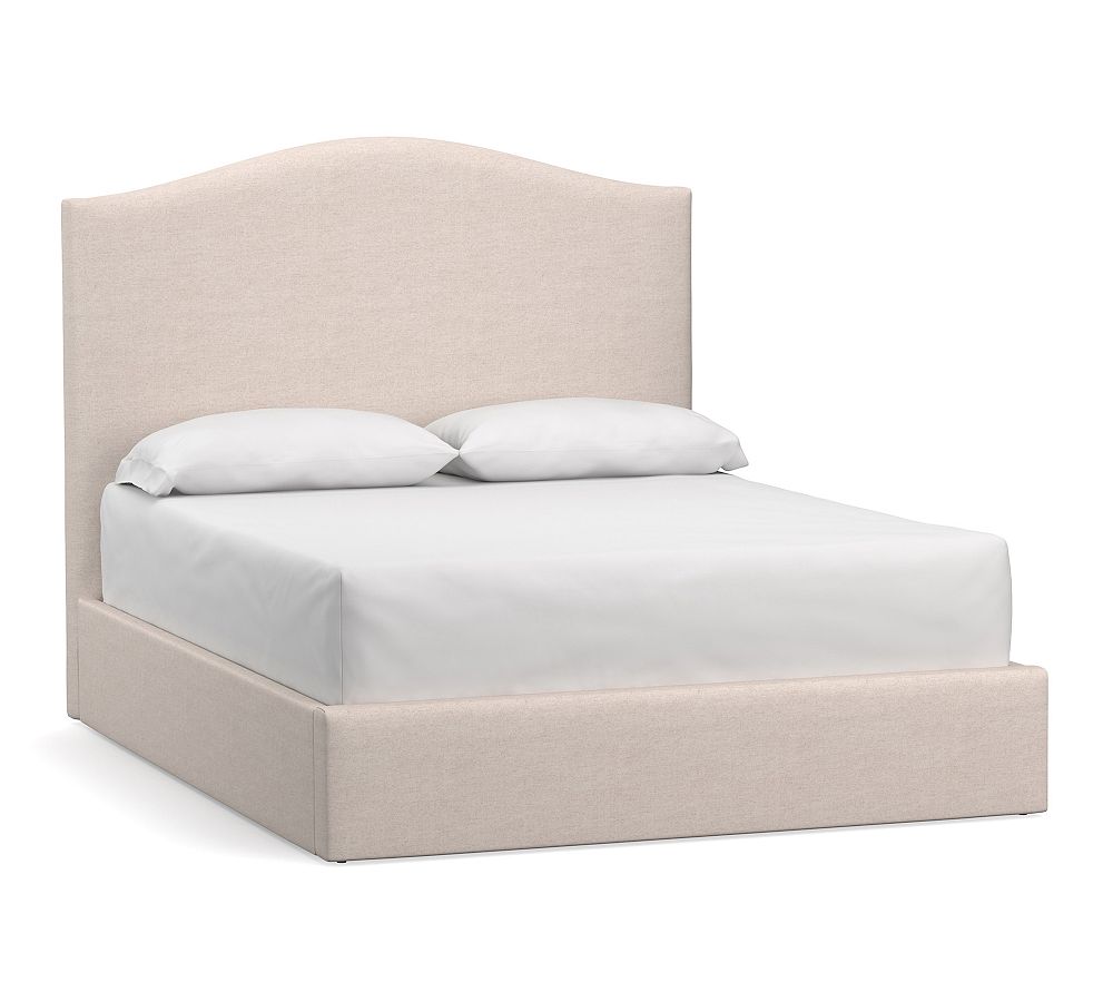 Raleigh Upholstered Camelback Platform Bed | Pottery Barn