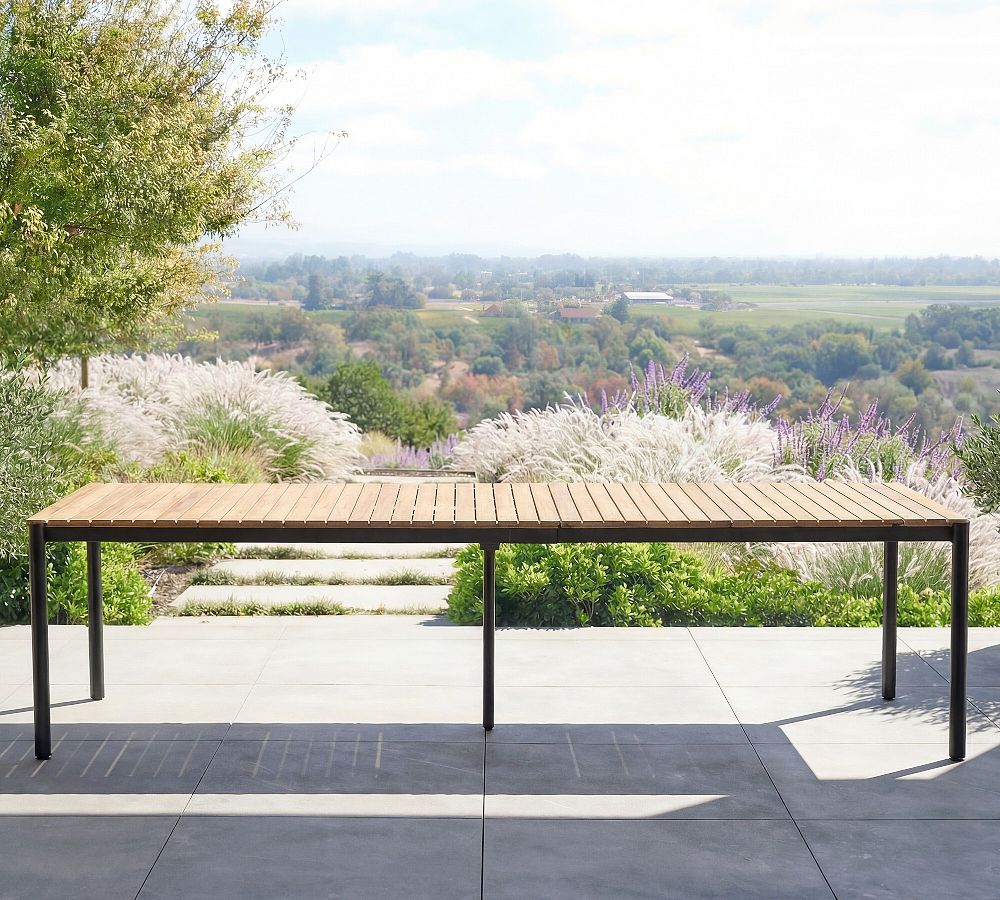 Zia Teak Outdoor Extendable Dining Table (89"-130") | Pottery Barn