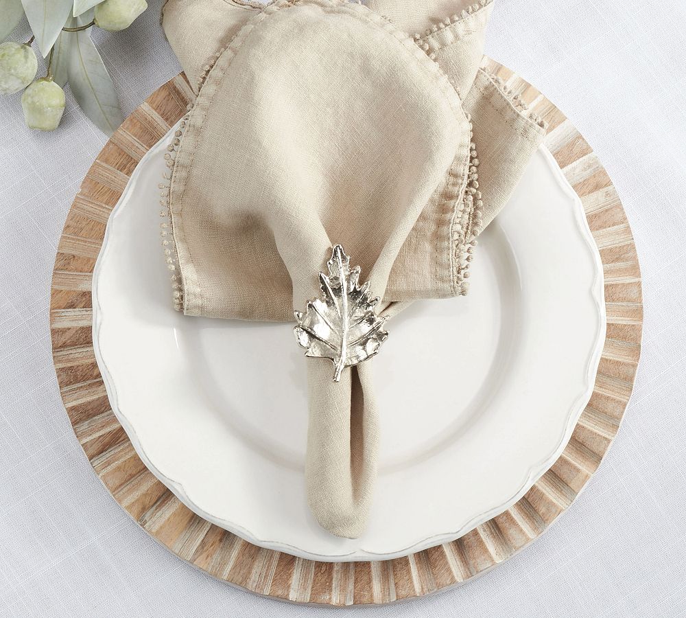 Leaf Napkin Rings, Set of 4 | Pottery Barn
