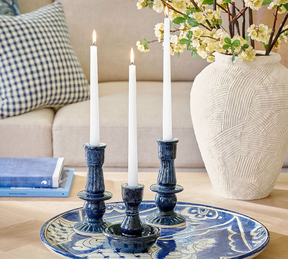 Ingrid Ceramic Candle Holder | Pottery Barn